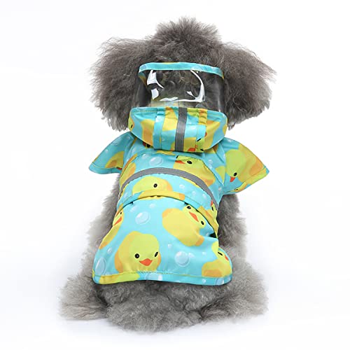 Lifeunion Dog Reflective Raincoat with Hood Harness Hole, Waterproof Slicker Poncho for Small Medium Dogs and Puppies (X-Large, Duck)