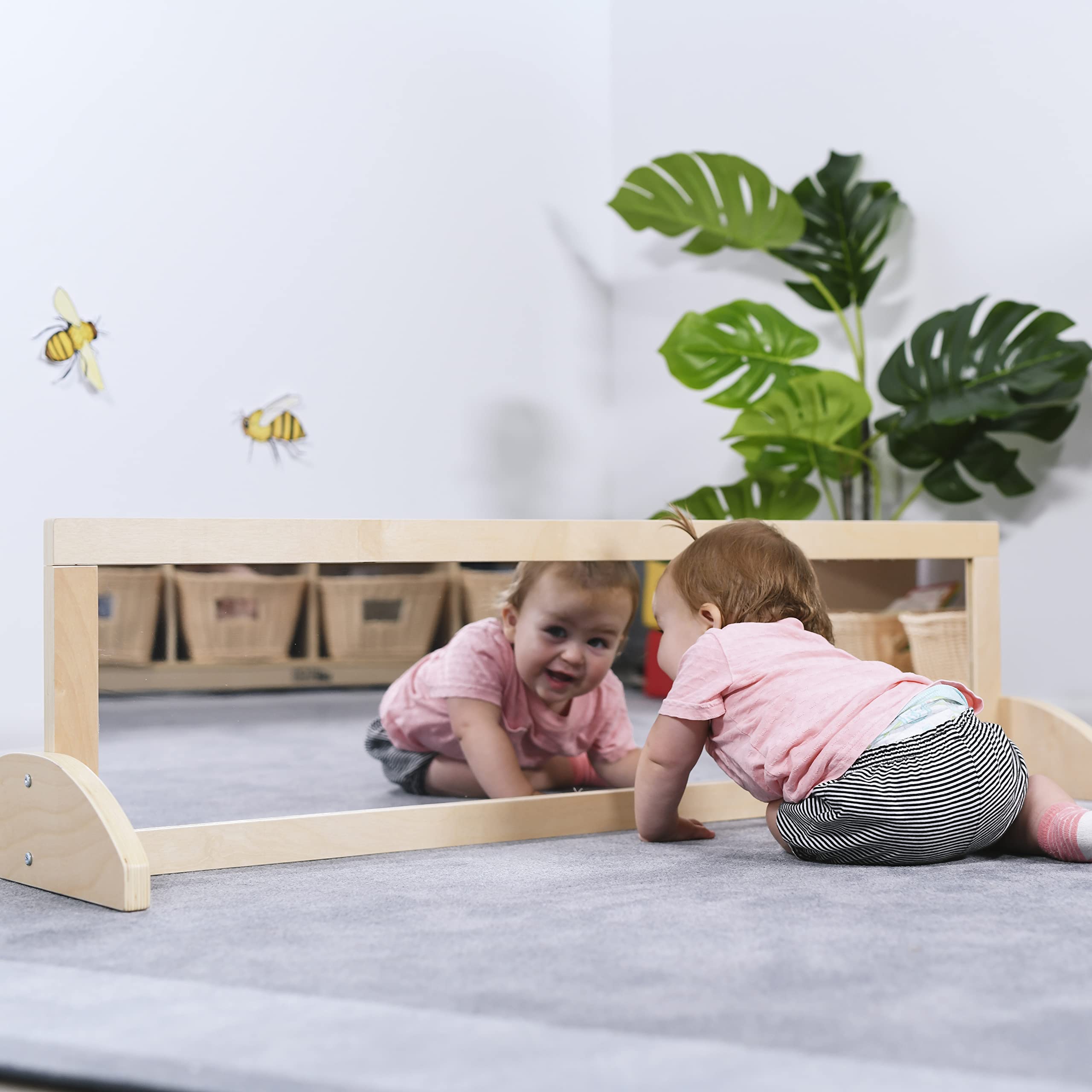 ECR4Kids Single-Sided Bi-Directional Mirror, Kids Furniture, Natural