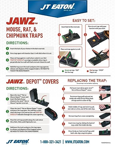 JT Eaton Jawz Depot 407BULK Bulk Mouse Snap Trap Covers, Compatible with Most Glue Traps, Pack of 12, Reusable and Discreet