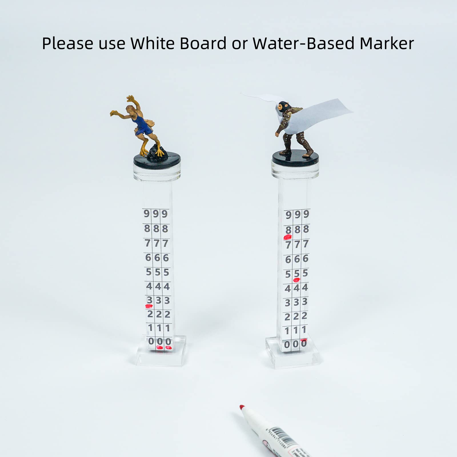 Flying Miniatures Combat Riser 2PCS Acrylic Flight Stands 0 to 999 FT Height Platforms for DND and Tabletop Game (2pcs 1inch Riser)