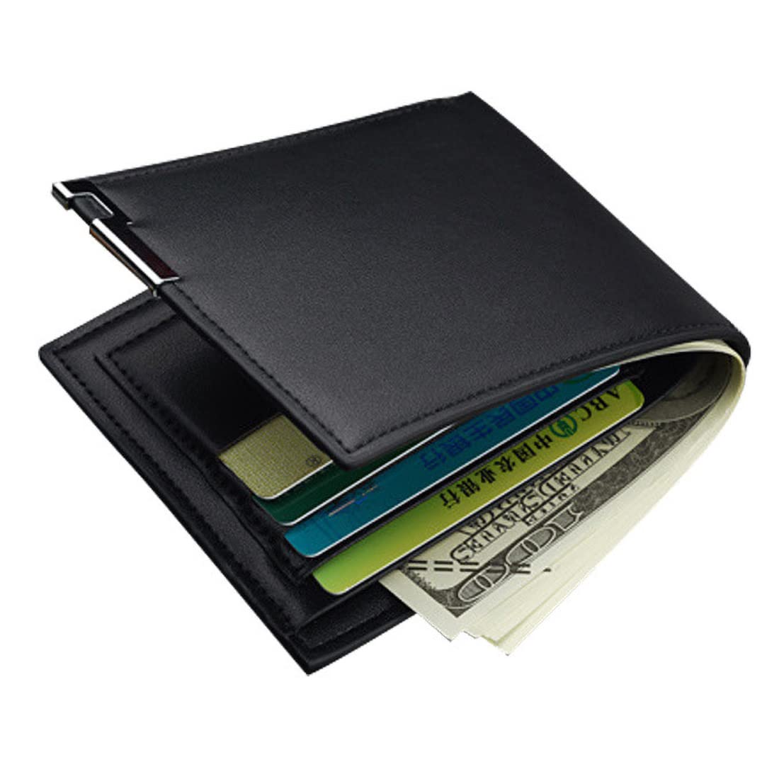 ECTOZ for Genshin Impact Wallet Pu Leather Short God's Eye Seven Elements Coin Purse Multifunctional Leather Card Wallet (Color : B)