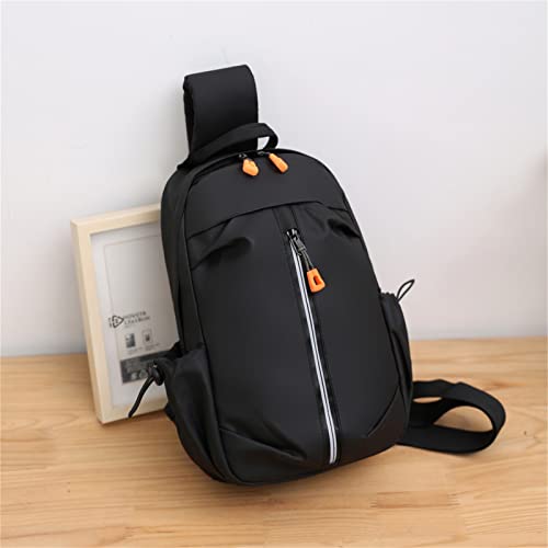 DELWAP Sling Bag for Men Small Backpack with Usb Charging Port Unisex Anti Theft Crossbody Bag Lightweight Casual Daypack Black