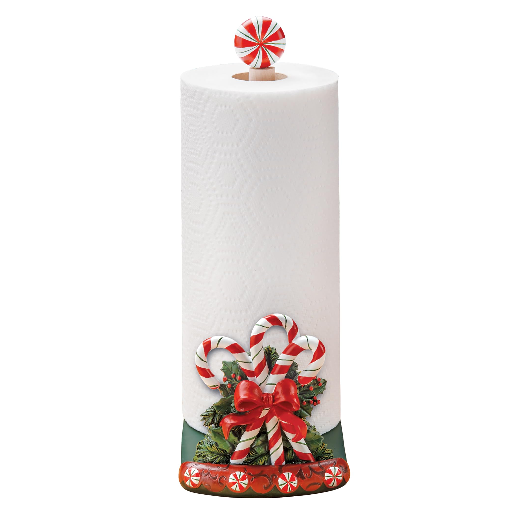 Collections Etc Candy Cane Kitchen Christmas Paper Towel Holder