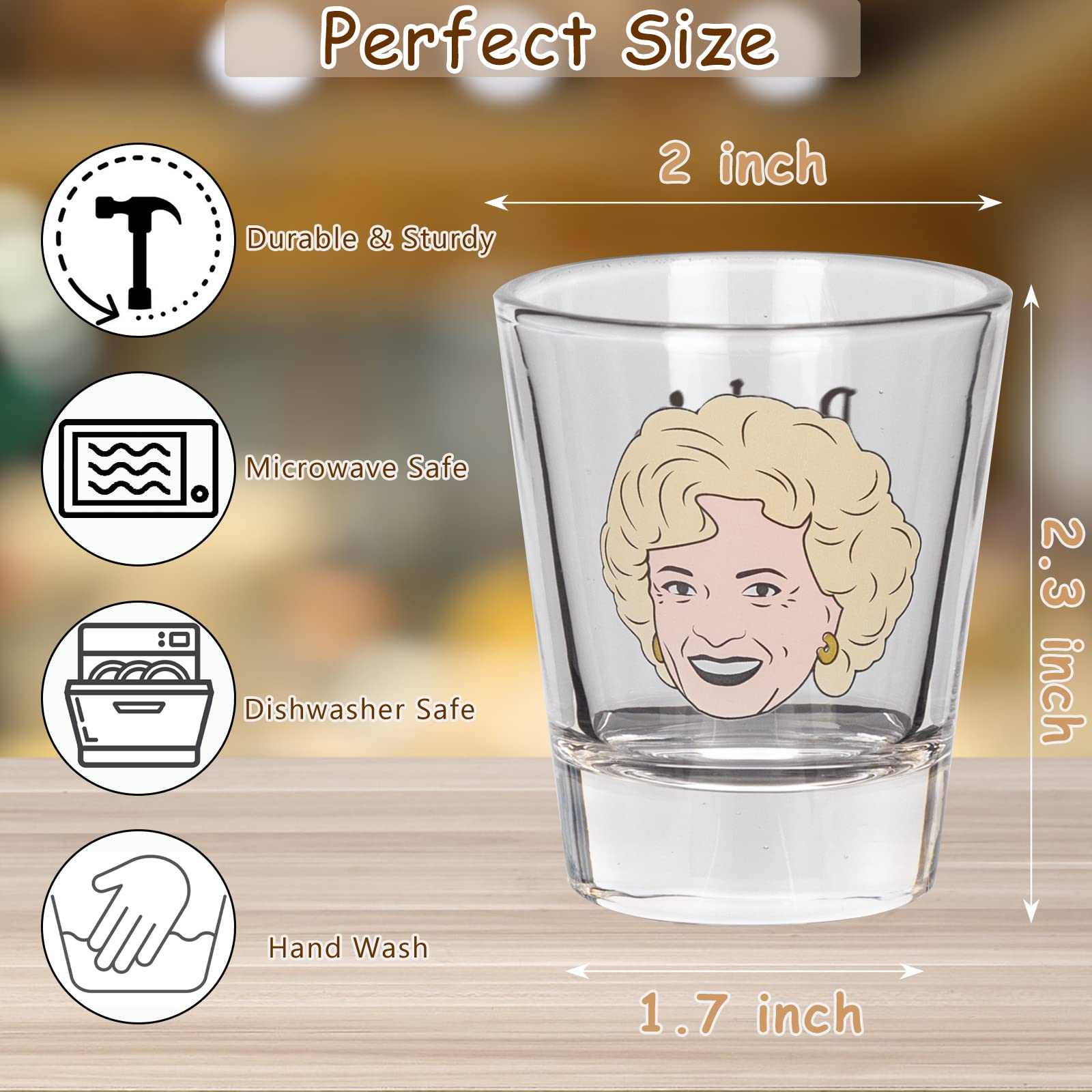 DDDDXO Golden Girls Mini Shot Glasses, Golden Girls Merchandise, Golden Girls TV Show Fans Gifts, Golden Girls Gifts for Women, Golden Girls Shot Glass Set of 4