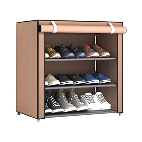 Shoe Rack Shoe Shelf Stackable Shoe Rack Multifunction 3 Tier Shoe Cabinet Fabric Shoe Rack Organiser Shoes Boots Storage Rack Shelf with Cover Shoe Storage Organiser Racks Shoe Bench Stackable Shoes