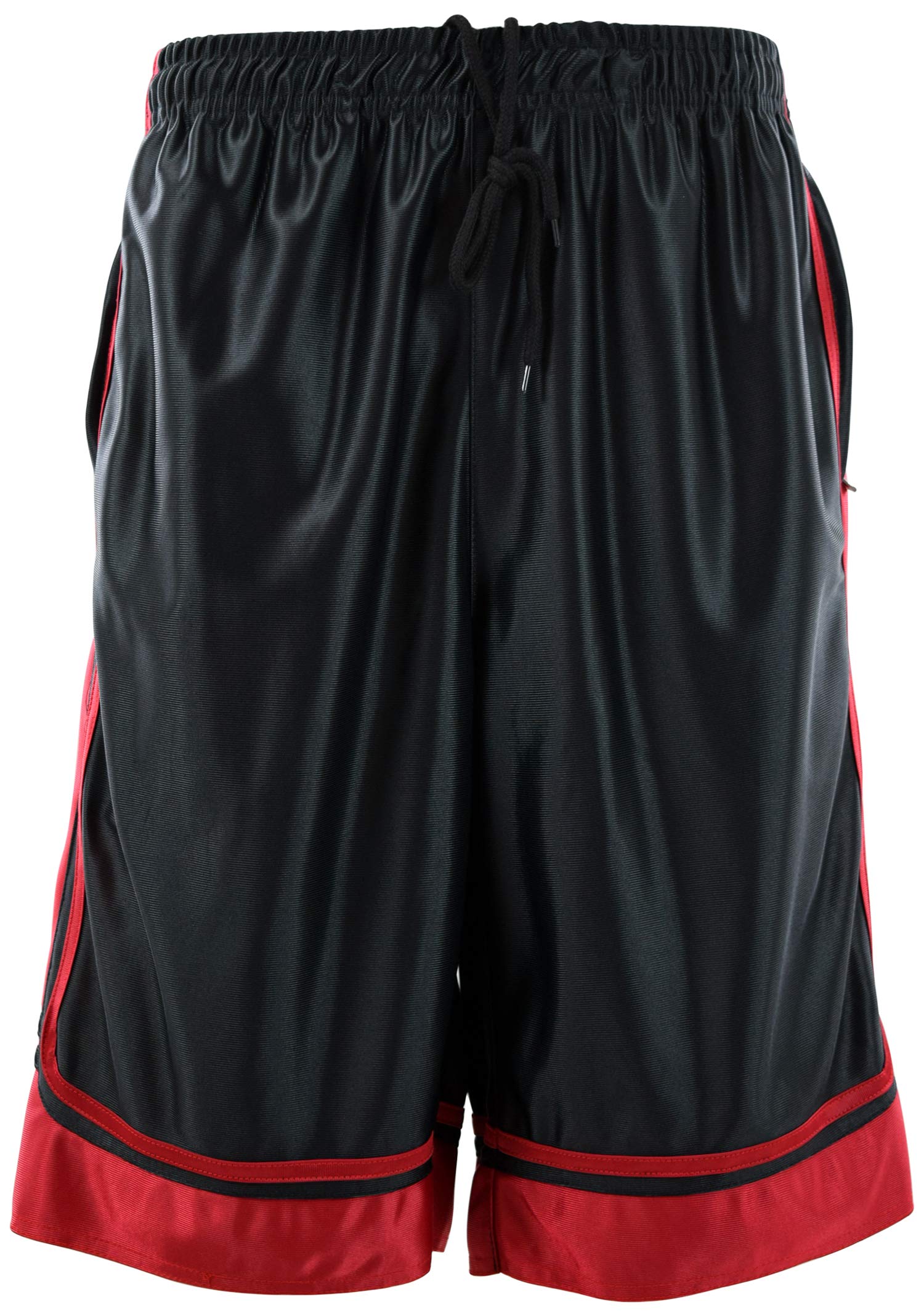ChoiceApparel Mens Two Tone Training/Basketball Shorts with Pockets (S up to 4XL) (XL, Zipper-Black/Red)