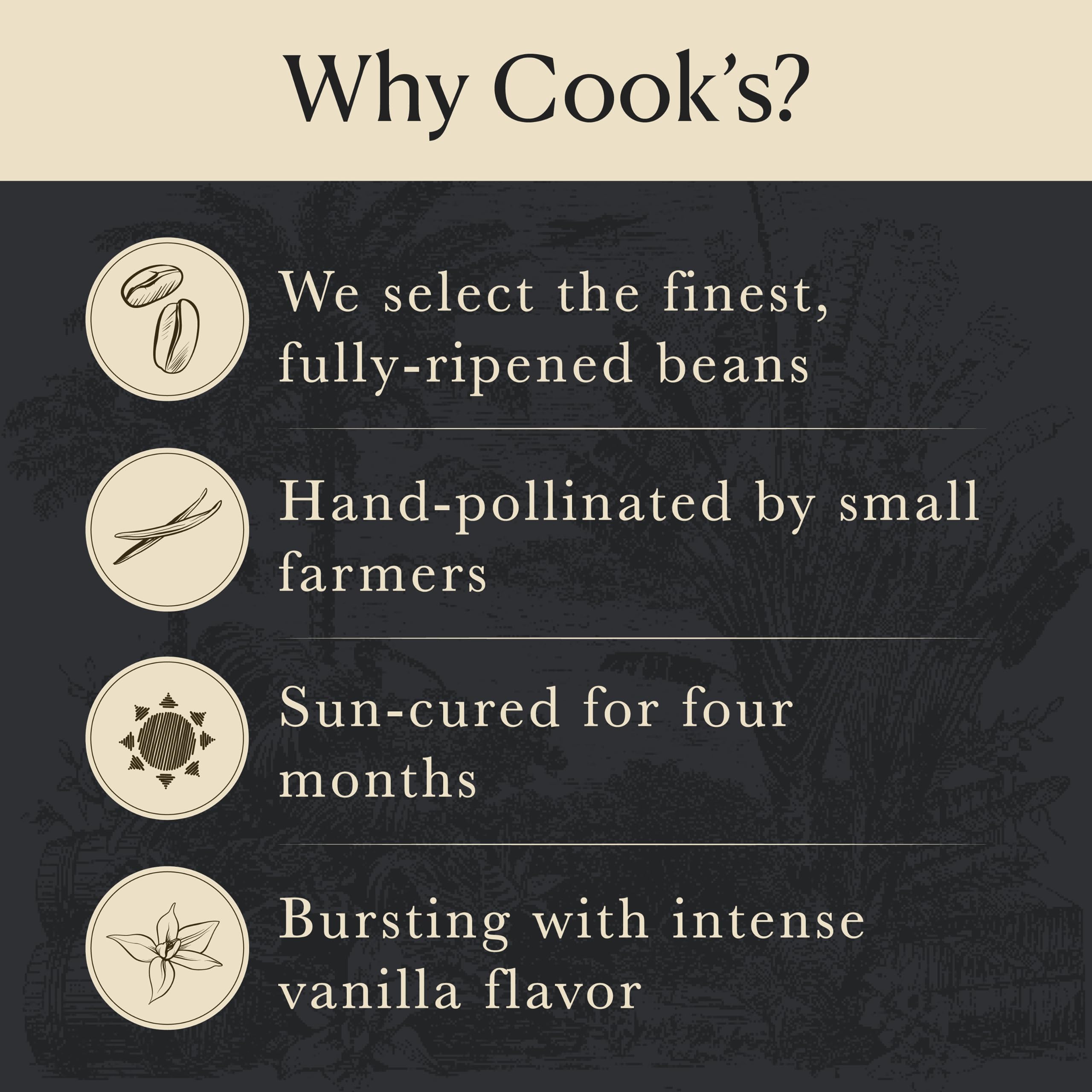 Cook’s, Organic Pure Vanilla Extract, World’s Finest Gourmet Fresh Grade A Premium Vanilla, 8 oz