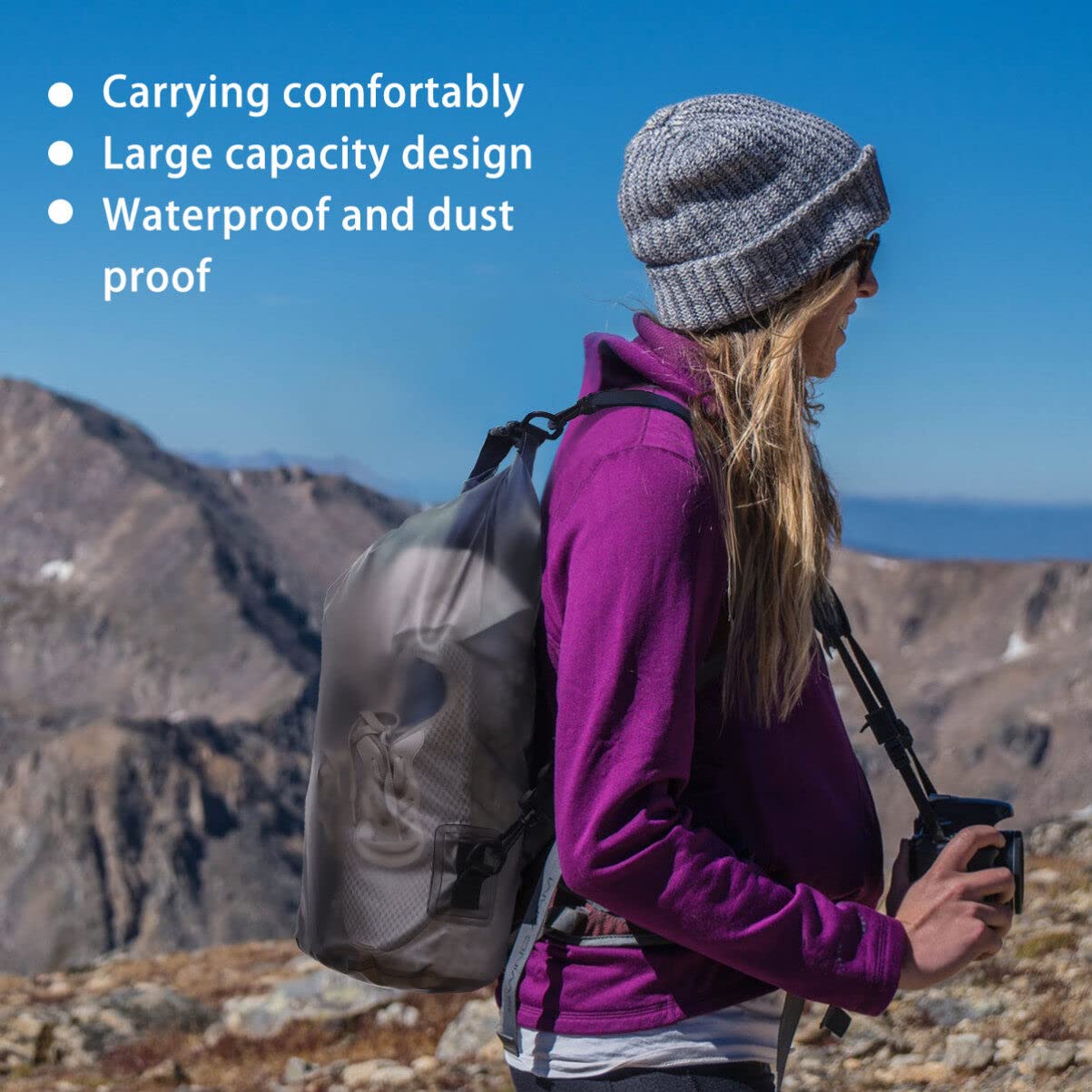 CLISPEED Waterproof Dry Bag Matte Backpack for Boating Kayaking Fishing Rafting Swimming Floatingmming Floating (15L)