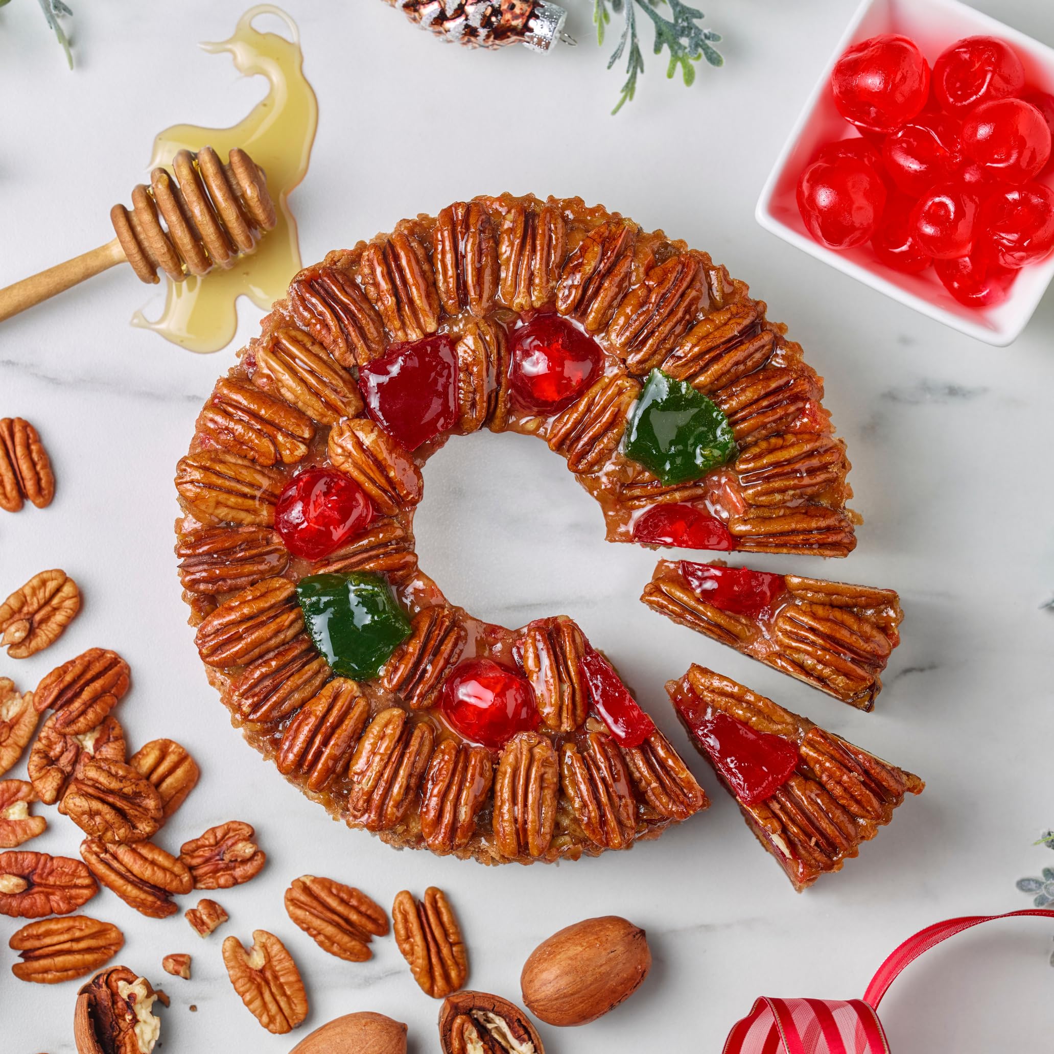 Collin Street Bakery DeLuxe Fruitcake - Handcrafted Fresh with Pecans, Pineapple, Papaya, Ripe Cherries, Raisins, & Honey - Giftable Collector's Tin - Baked in Texas Since 1896-8" - 102A
