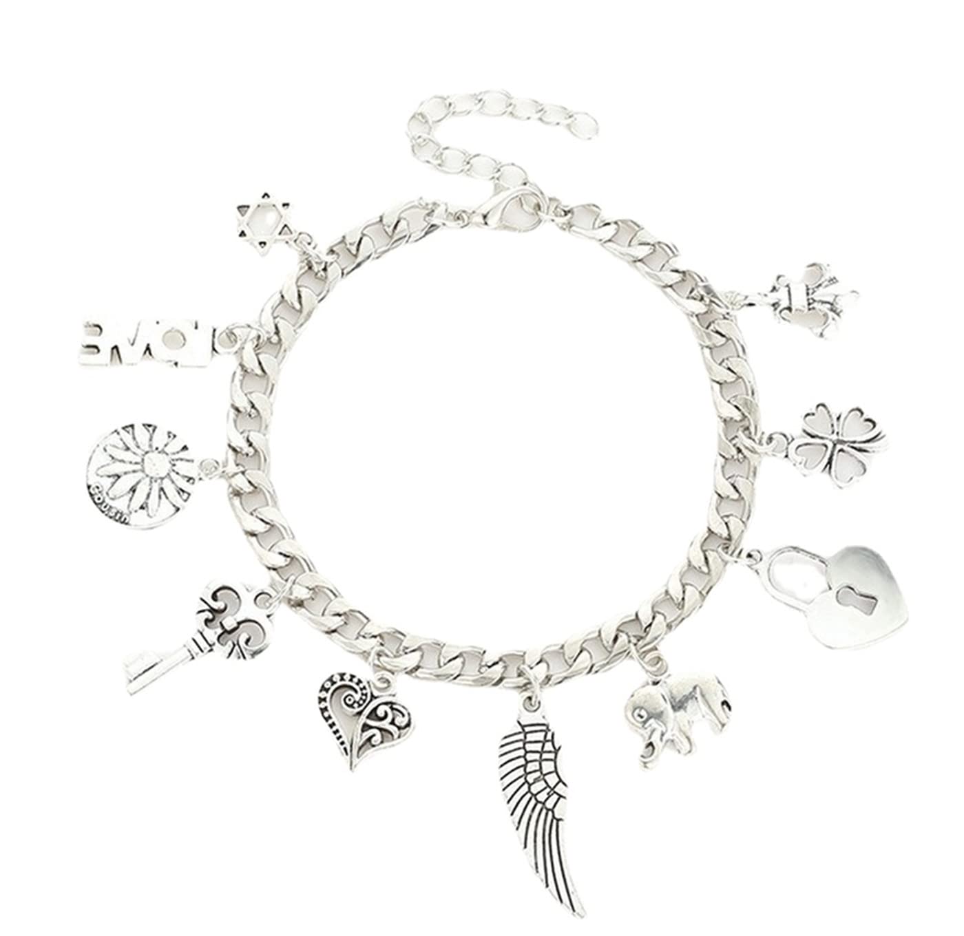 Dofihy Charm Bracelets for Women Bracelets for Women Lady's Pendent Charm Wrist Chain Bracelet Bangle