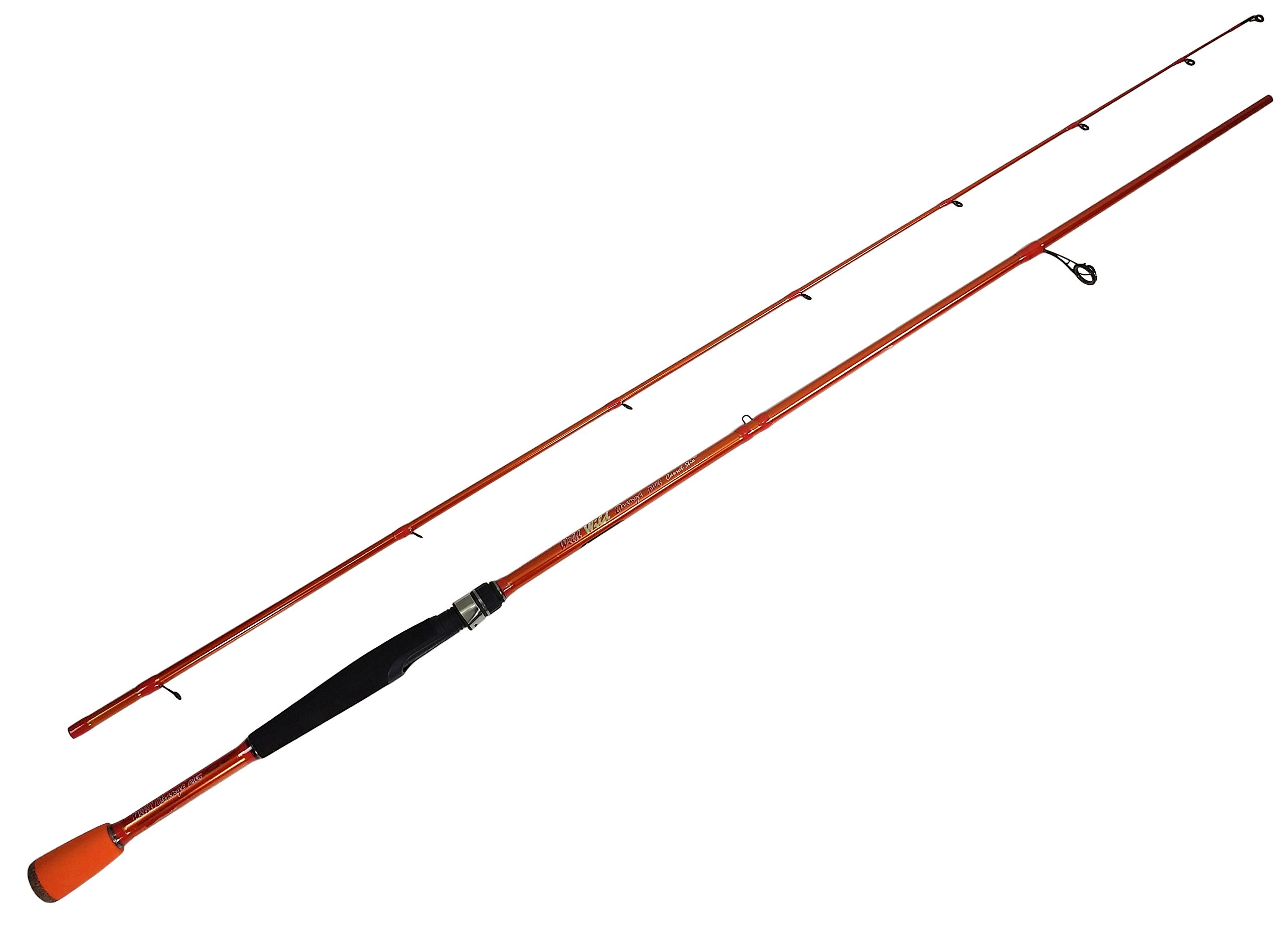 Carrot Stix Collapsible 2 Piece Spinning Wild Wild Orange Fishing Rod with Microwave Guides (6' 7" Medium)