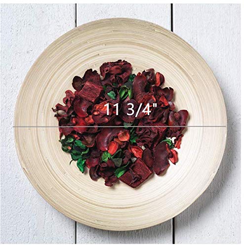 DODXIAOBEUL 11.75Inch Bamboo Salad Bowl, Cheese Plate,Fruit Plate, Handmade Salad Bowl, Suitable for Tableware for Holiday Gatherings, Weddings, Christmas and Picnics. Renewable Material.