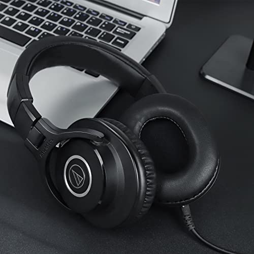 Krone Kalpasmos Audio Technica ATH-M50X Replacement Earpads, Audio Technica Headphone Pads Fit ATH M50 M50s M50BT M40X M40 M35 M30, Pads for ATH M-Series, Soft and Thick Memory Foam, Classic Black