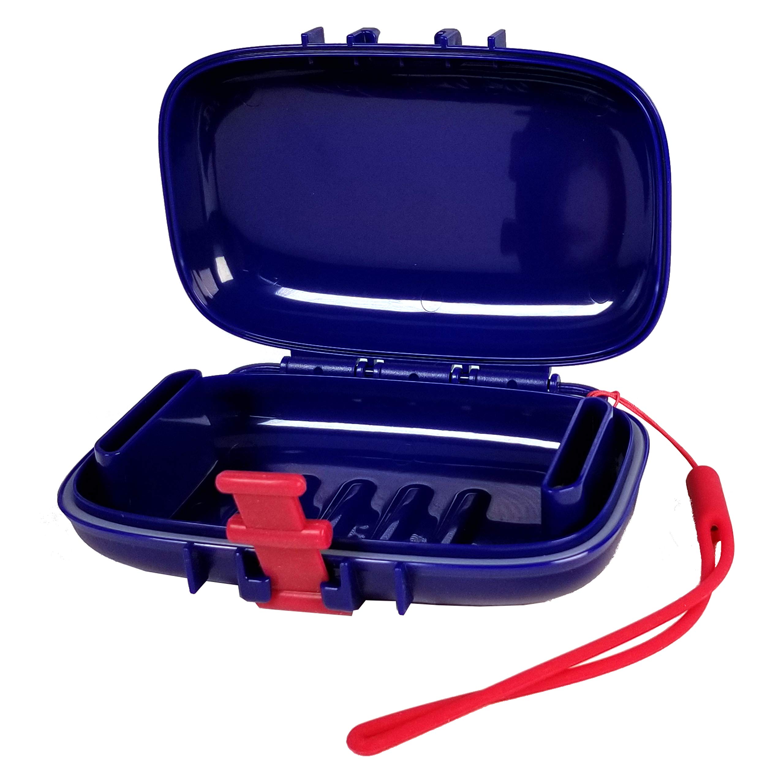Carry-Dri EZ Travel Bar Soap Container & Dish - Dries with Patented Air Vents - Durable Leakproof Soap Holder - Compact Soap Bar Case - Ultimate Portable Soap Box for Traveling - Blue-Red