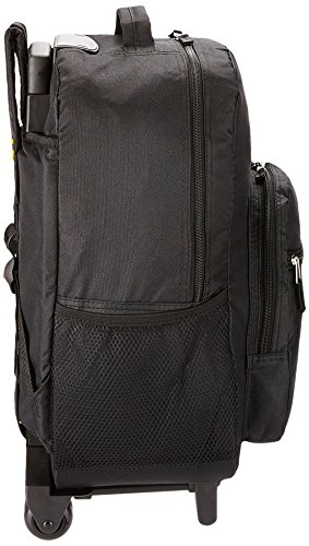 Rockland Double Handle Rolling Backpack, Black, 17-Inch