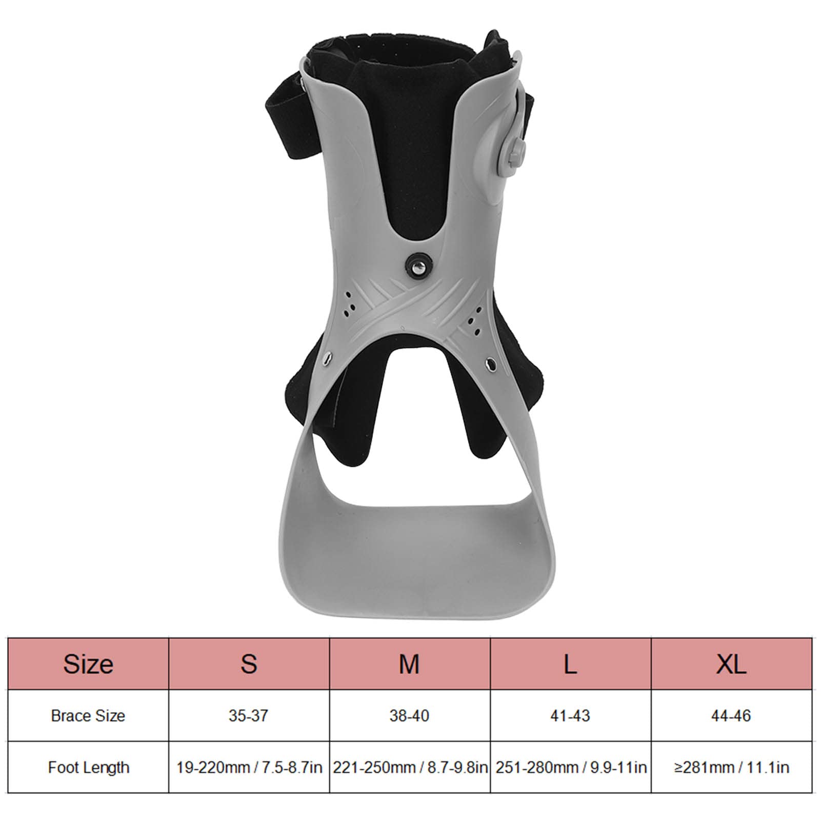 Foot Drop Orthosis, Ankle Foot Orthosis Rotary Buckle Posture Correct Soft Hollow Heel Lightweight for Paralysis (Left Foot M)