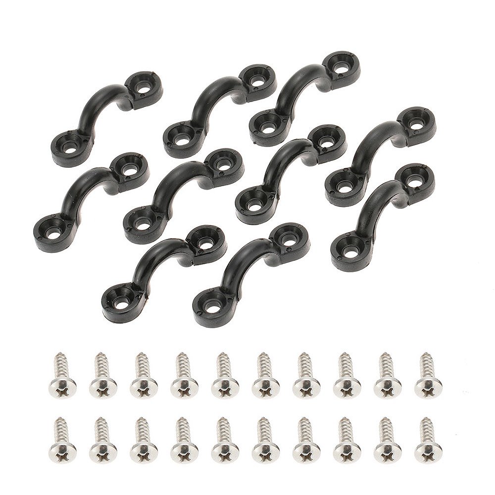 Doorslay 10pcs Nylon Bungee Deck Loops Tie Down Pad Eye with 20 Screws Kayak Hardware Kayak Pad Eye Kit for Kayaks, Canoes or Boats