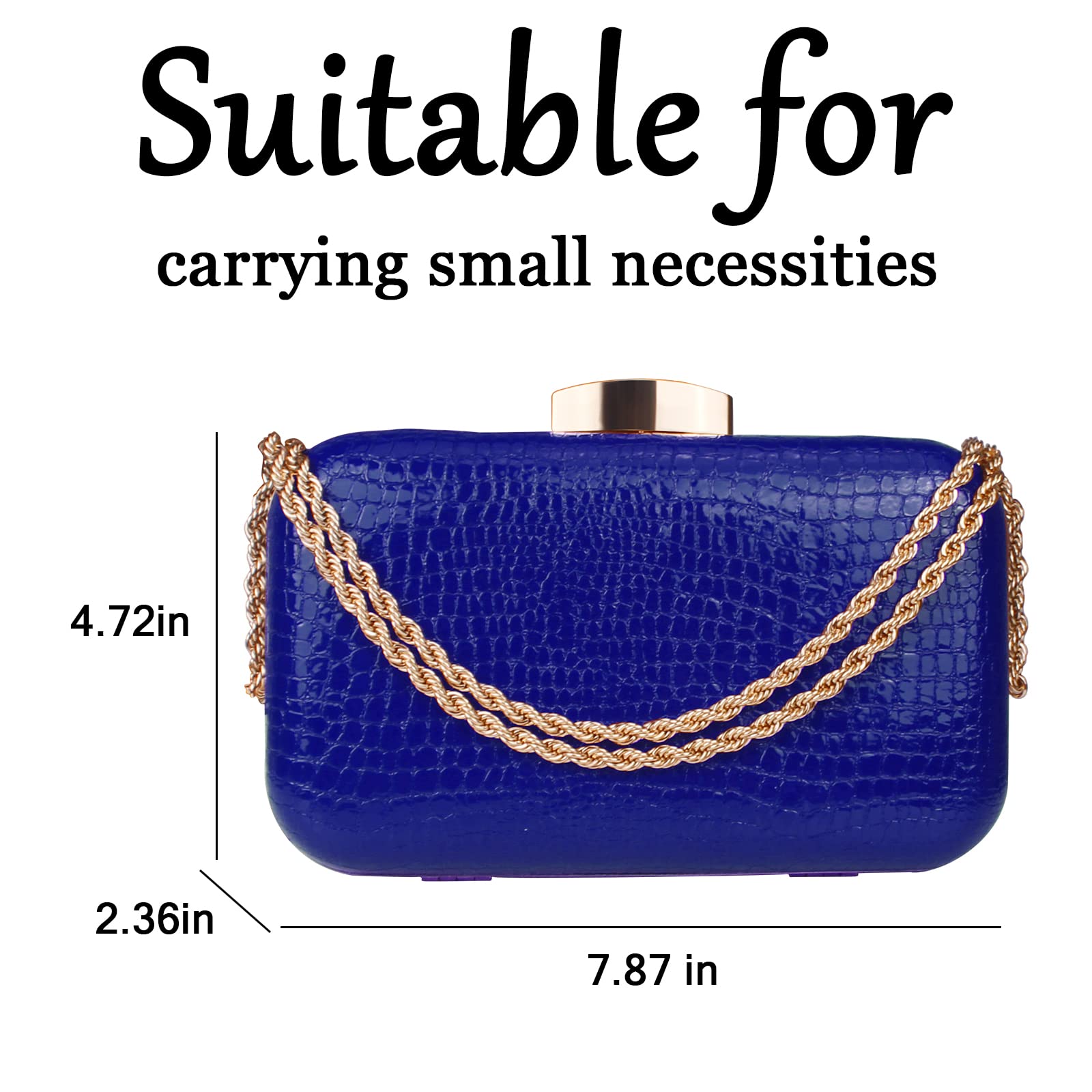 Evening Bag - Small Clutch Purses for Women Wedding - Women's Evening Handbags Formal Crossbody Evening Clutch (White)