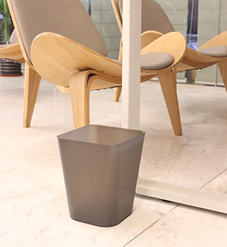 SAROSORA Trash Can 1.6 Gallon 3-Pack Small Trash Basket Mini Garbage Can for Office, Kitchen, Livingroom, Bathroom, Bedroom (Transparent Black, 3)