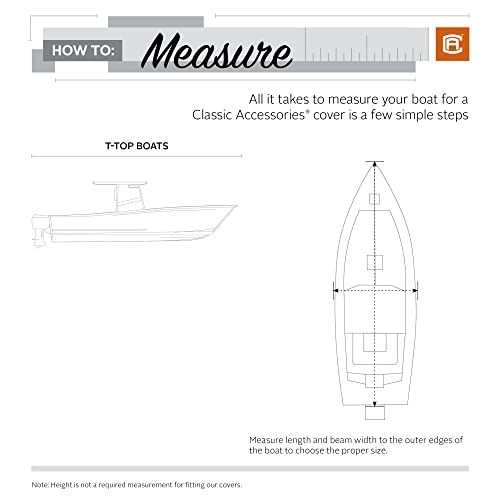 Classic Accessories Stellex T-Top Boat Cover, 22'-24'L, 116" Beam W, Model F