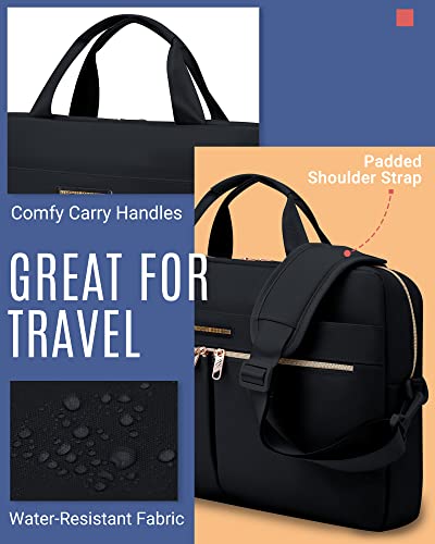 LIGHT FLIGHT Laptop Bag, 15.6 Inch Business Briefcase,Water-Repellent Shoulder Messenger Bag,Computer Bag Work Office Travel,Black