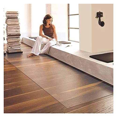 Clear PVC Desk Chair Mat 2mm Rectangle Plastic Vinyl Floor Carpet for Kitchen for Hard Floor, Transparent Nonslip Wear Resistant Desk Mat for Office Hallway Kitchen,30/40/50/60/70cm Wide for Office &