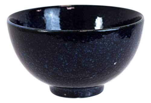 Ebros Pack Of 6 Made in Japan Midnight Blue Tombo Dragonfly Rice Soup Cereal Salad Dessert Stoneware Porcelain Bowls 4.5"D Home Decor Japanese Zen Fusion Accent Bowl Set Serveware Dinnerware
