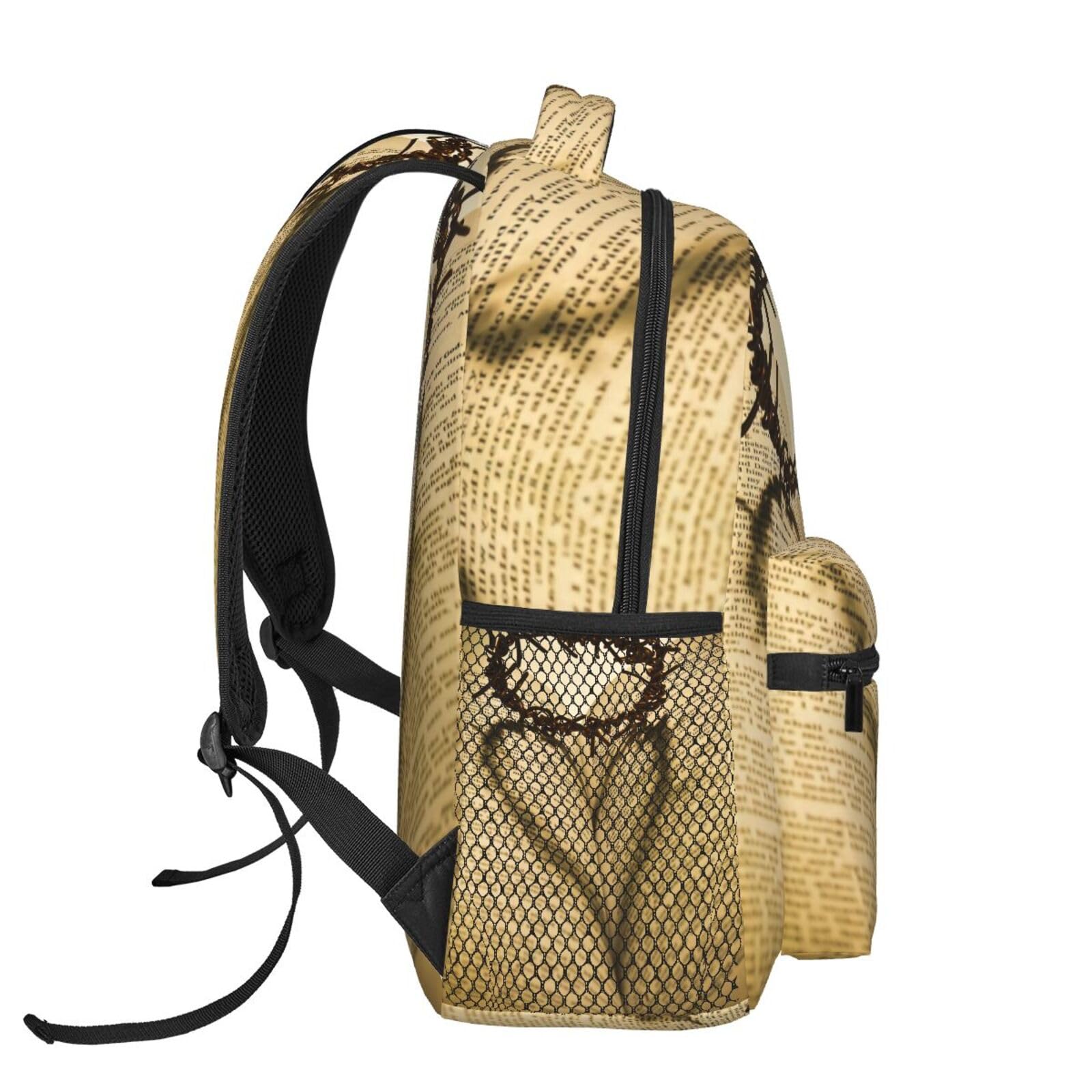 Christian Backpacks Jesus Cross Laptop Bookbag Computer Bag Hiking Travel Daypack for Women Men