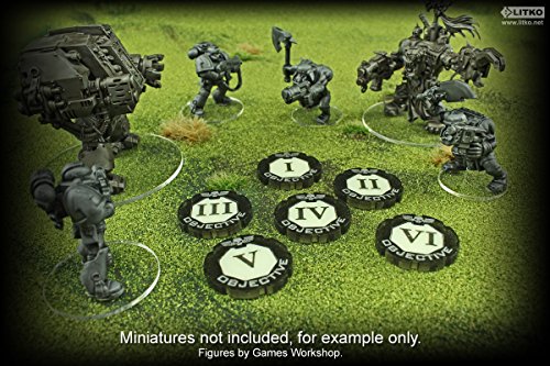 LITKO WHv8: Premium 2-Tone, Objective Token Set, Numbered 1-6 (6)