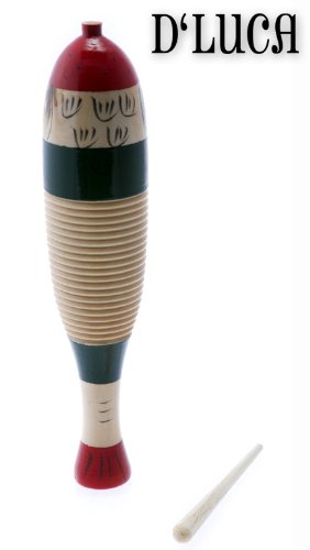 D'Luca GUIRO-GO Wood Fish Style Guiro with Wooden Stick