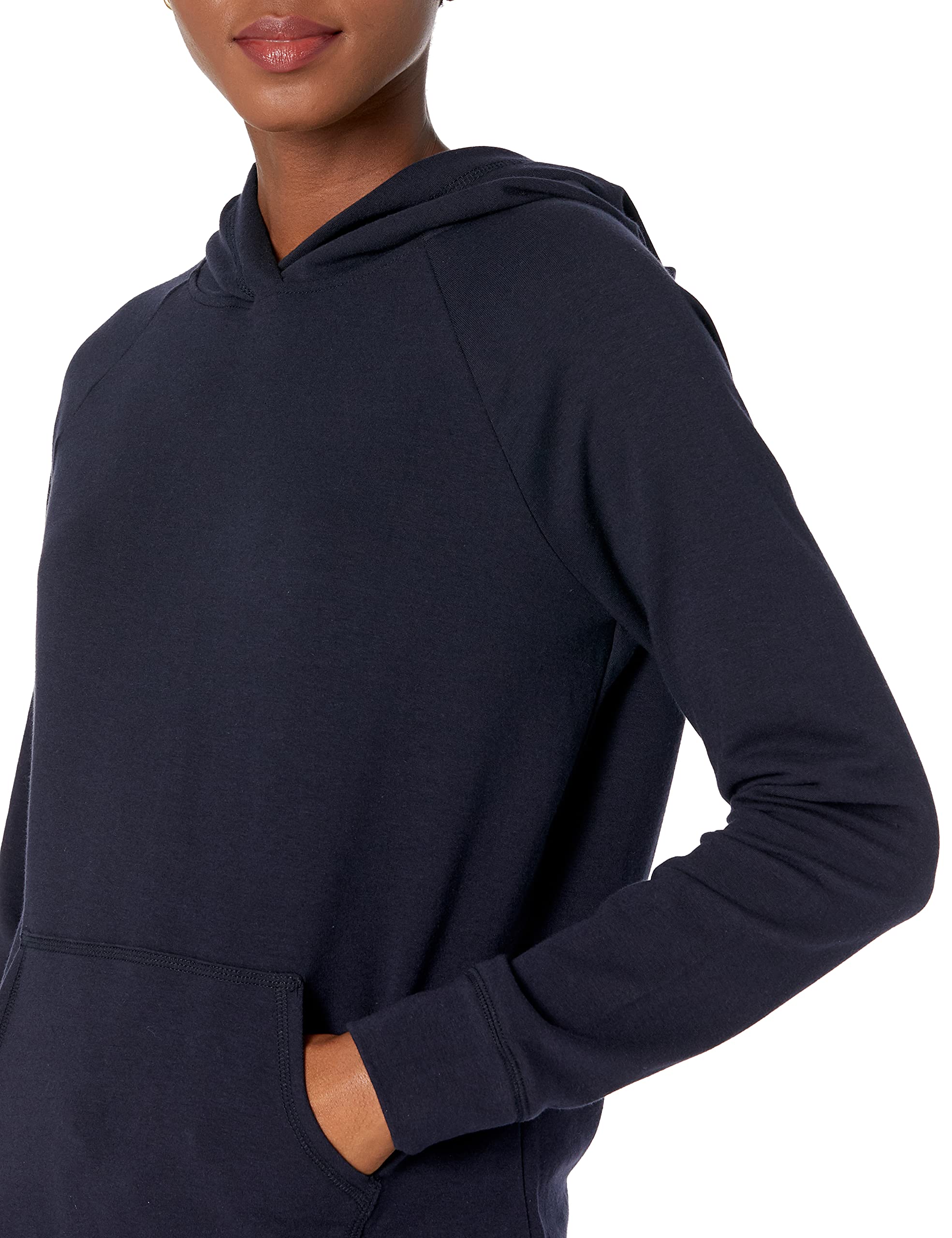Daily Ritual Women's Terry Cotton and Modal Relaxed-Fit Long-Sleeve Hooded Sweatshirt, Navy, Small