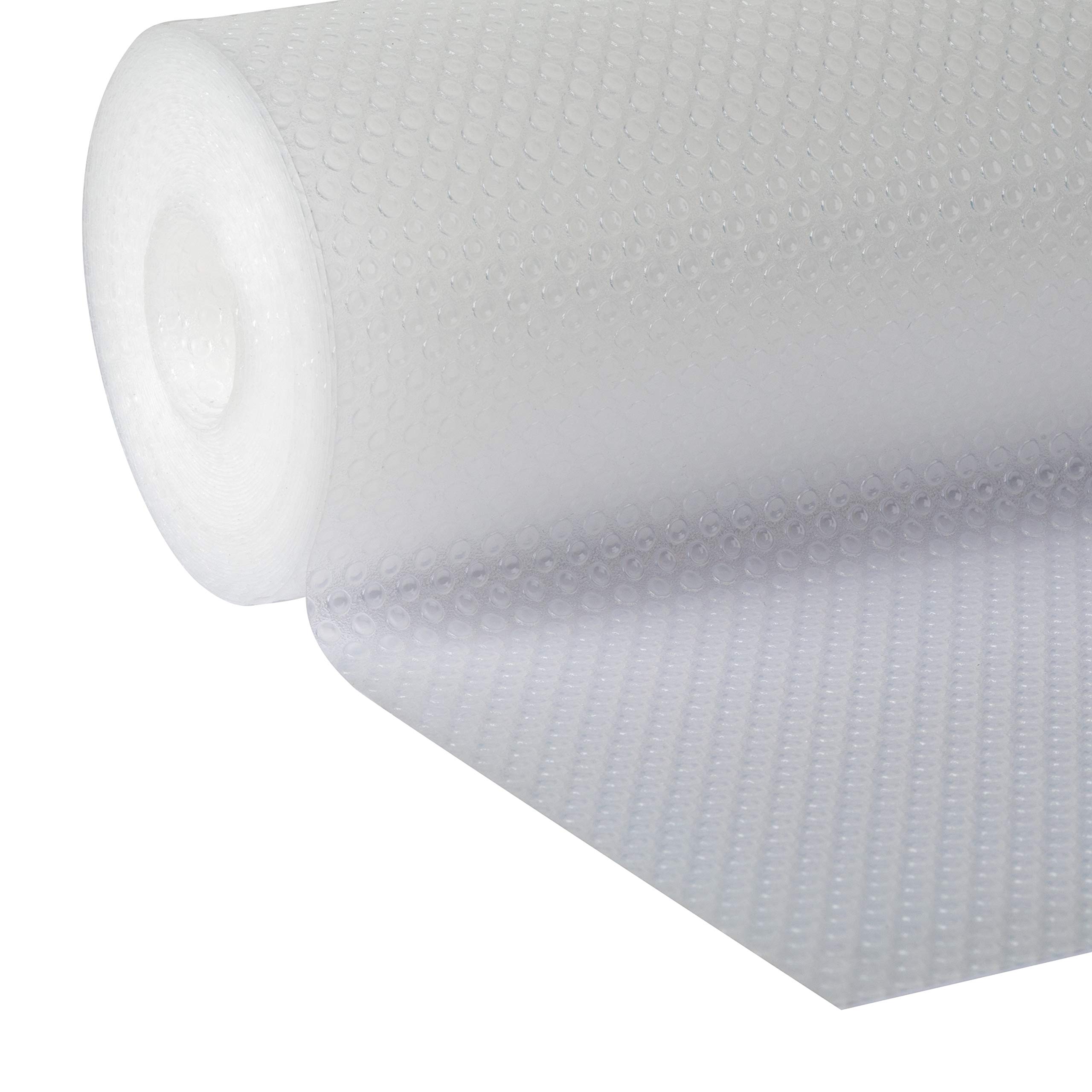 Duck Brand Clear Classic Easy Liner Shelf Liner, Non-Adhesive, Clear, 12 Inches x 20 Feet & Shelf Liner Select Grip EasyLiner, 12-inch x 20 Feet, White
