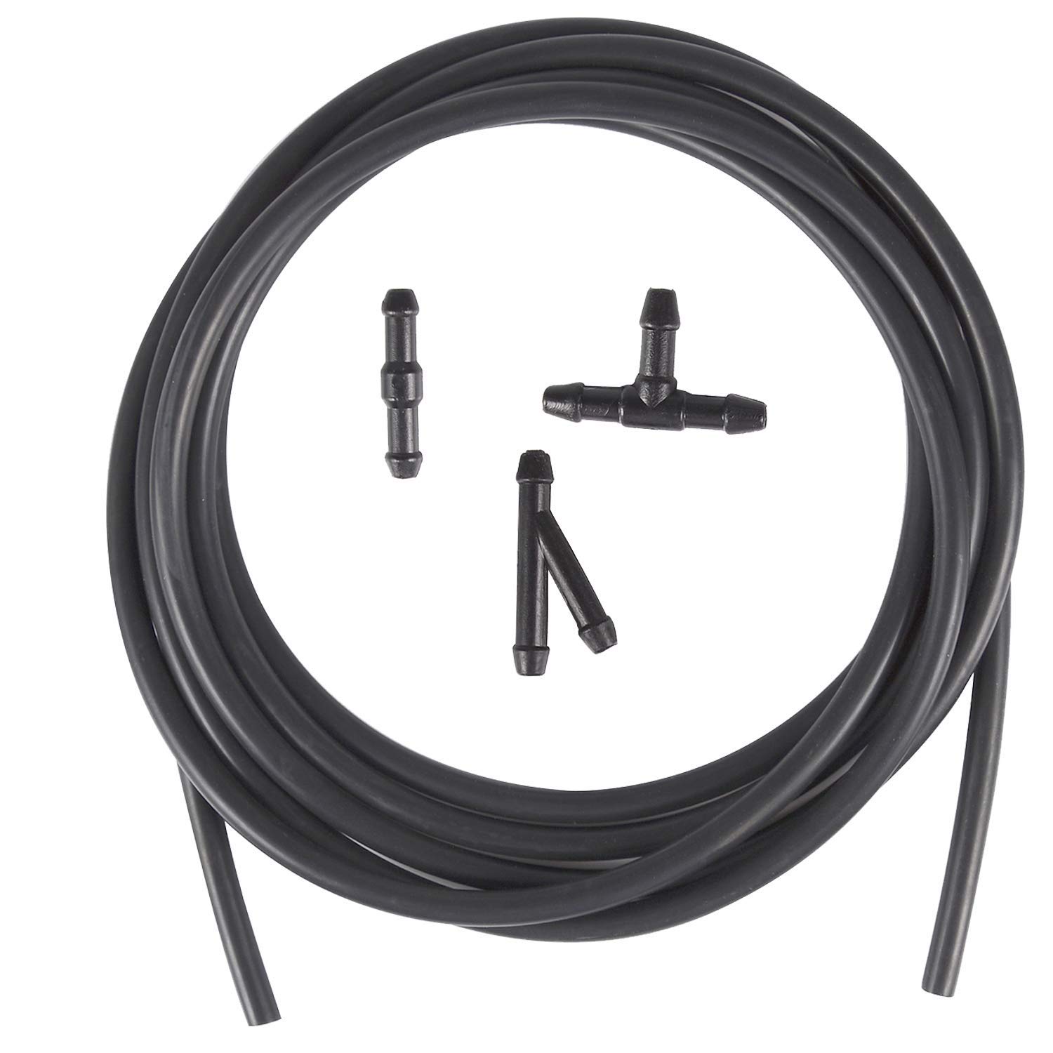 CPWUFIYD Windshield Washer Nozzle Hose Kit, Universal 3 Meters Washer Fluid Hose with 3 Pcs Hose Connectors Suitable for Most Windshield Washer Nozzle Installation
