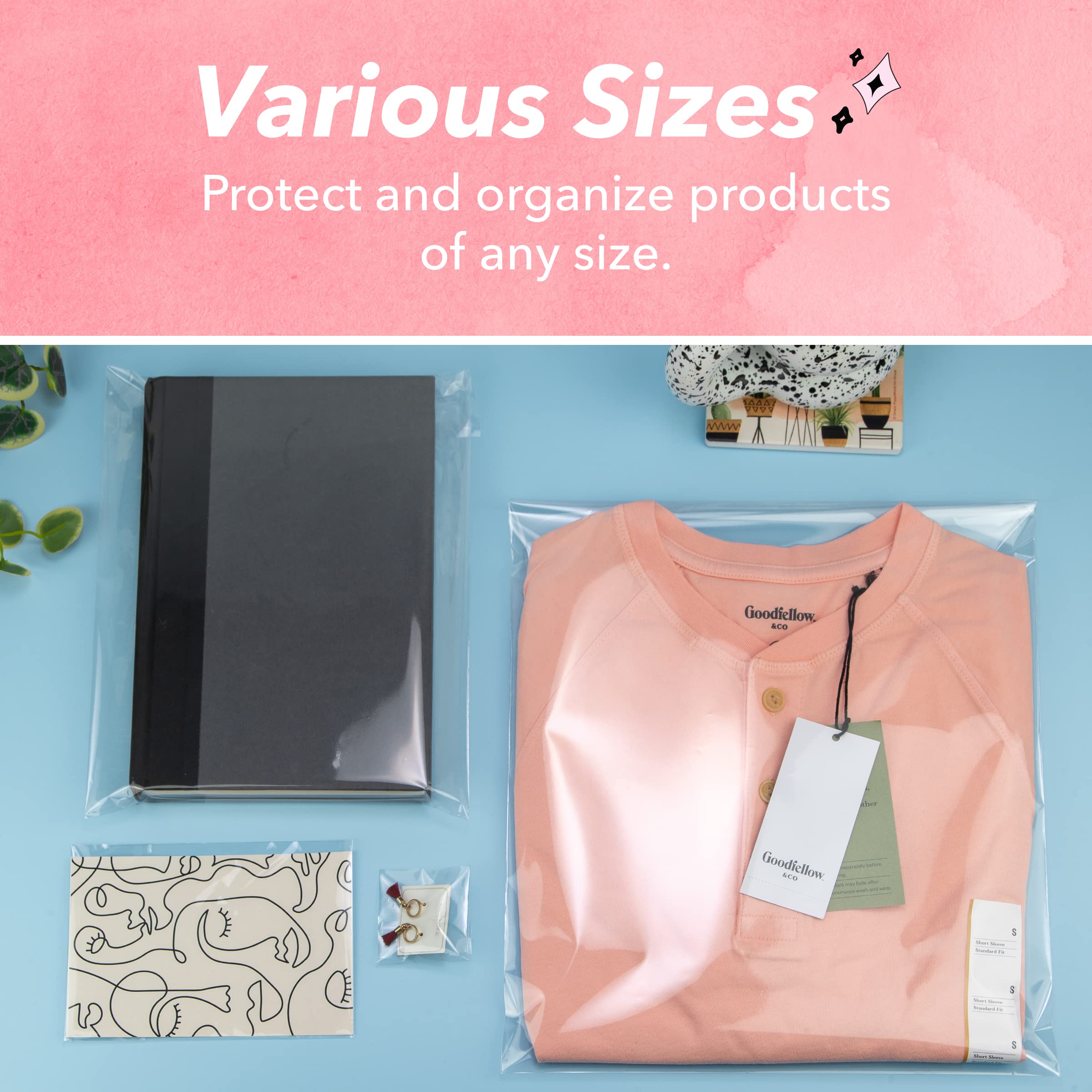 Pack It Chic - 8β X 10β (1000 Pack) Clear Resealable Cello Poly Bags - Fits 8X10 Prints, Photos, Artwork - Self Seal