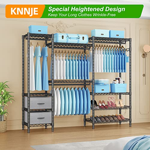 KnnJe Garment Rack Heavy Duty Clothes Rack Clothes Racks for Hanging Clothes, S8 + S7