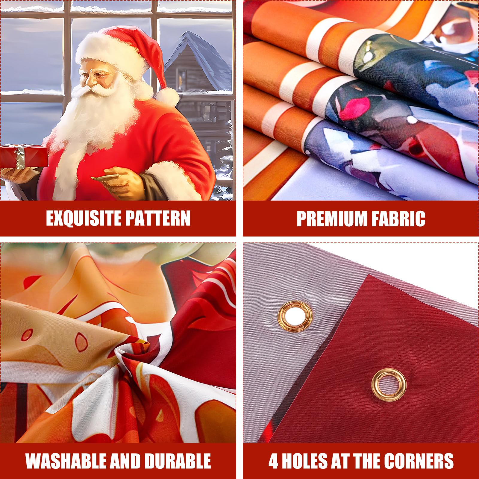 Christmas Banner Garage Door Decorations Christmas Backdrop Decoration Winter Large Door Cover Decoration Indoor Outdoor for Christmas Holiday Party Supplies (Warm)