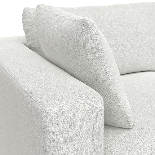 SIMPLIHOME Jasmine 3-Seater Modular Sofa in Velvety Chenille Polyester-Blend Performance Fabric, Cloud Grey, 125-inches Wide, Handcrafted Contemporary-Style Couch for Living Room