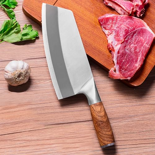 Cleaver Knife- Chopping Knife 8"- Super Sharp German Stainless Steel Kitchen Chinese Chef Knife - Pearwood Handle - Gift Box Included, 2024 Gifts