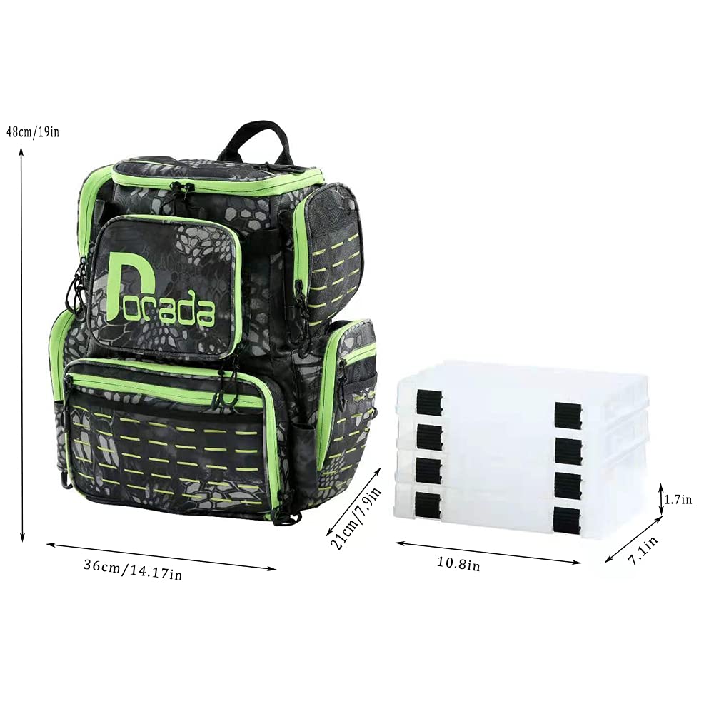 DORADA FISHING Tackle Backpack Large Waterproof Multifunctional Tackle Bag Storage Without Trays