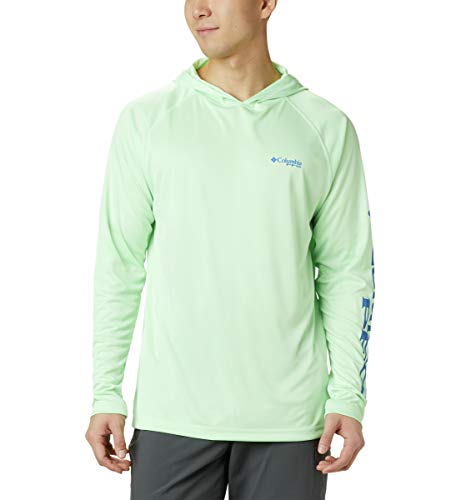 Columbia Men's Big Terminal Tackle Hoodie, Key West/Vivid Blue Logo, X-Large Tall