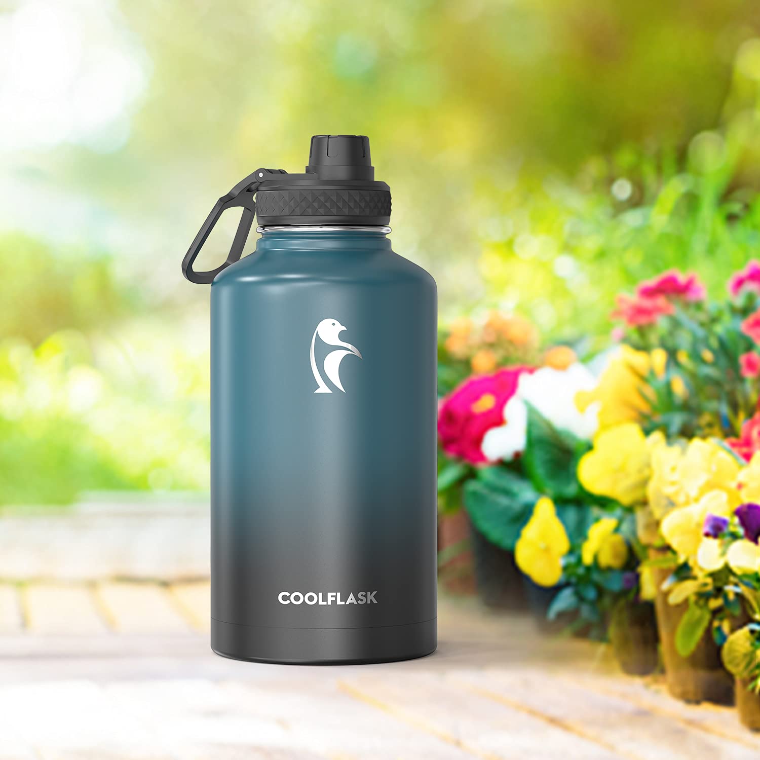 Coolflask Spout Lid Replacement for 40oz, 64oz, 87oz & 128oz Water Bottles, Replacement Twist Lid of 2.22β Diameter, Accessories Flip lid with Big Wide Handle, Easy to Carry, Leak- Proof BPA-Free