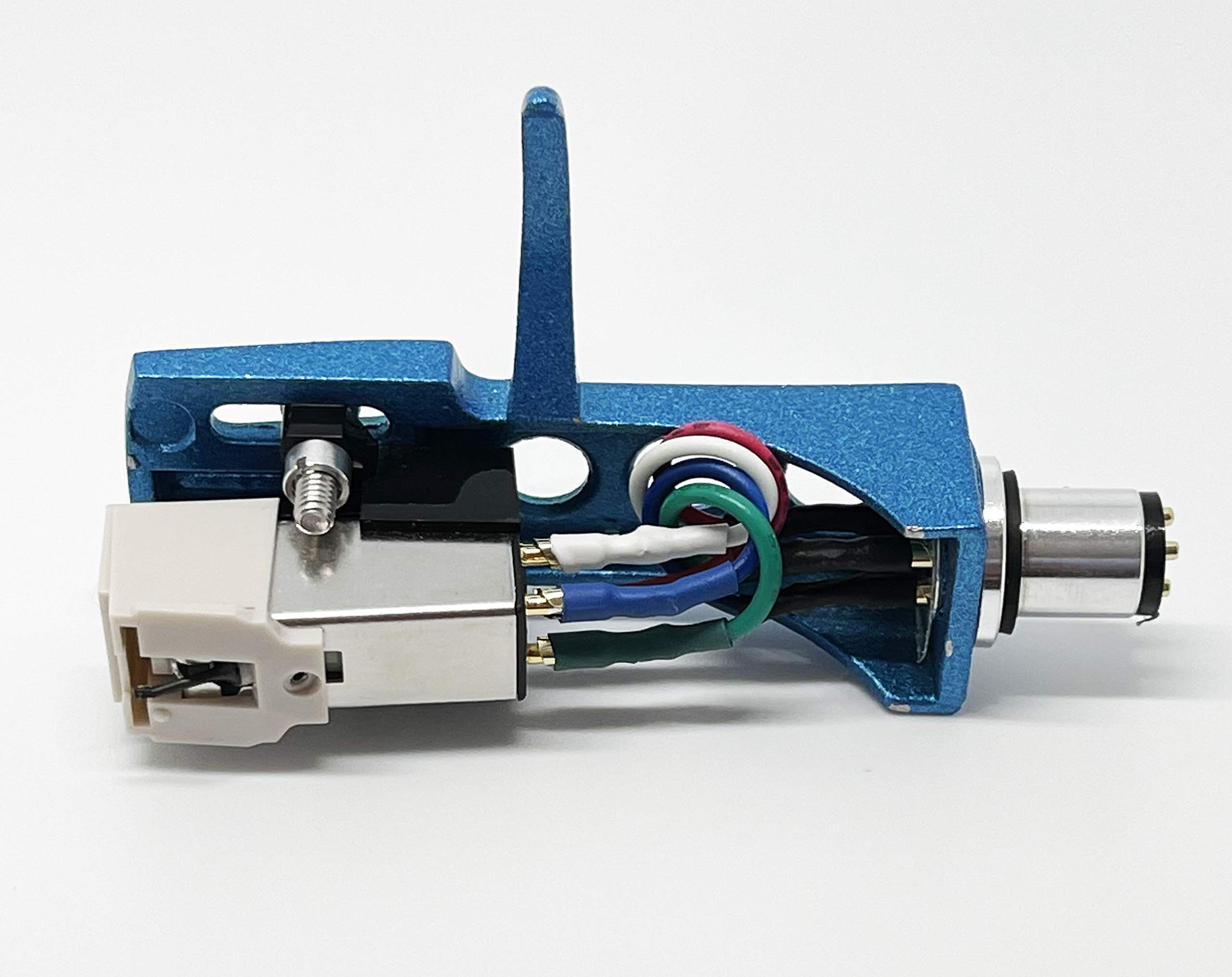 Cartridge, conical Stylus, needle with mounting bolts and Sky Blue Headshell for Technics SL-1200, SL-1210, SL-1600, SL-1610, SL-1700, SL-235, SL-23A, SL-B2, SL-B202