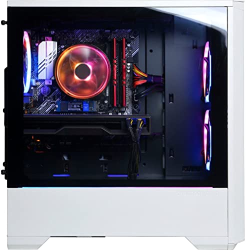 CYBERPOWER_PC Gamer Xtreme Gaming Desktop, Intel Core i5-12400F, 16GB Memory, NVIDIA GeForce RTX 3050, 500GB SSD, White, Sky Technologies Bundle