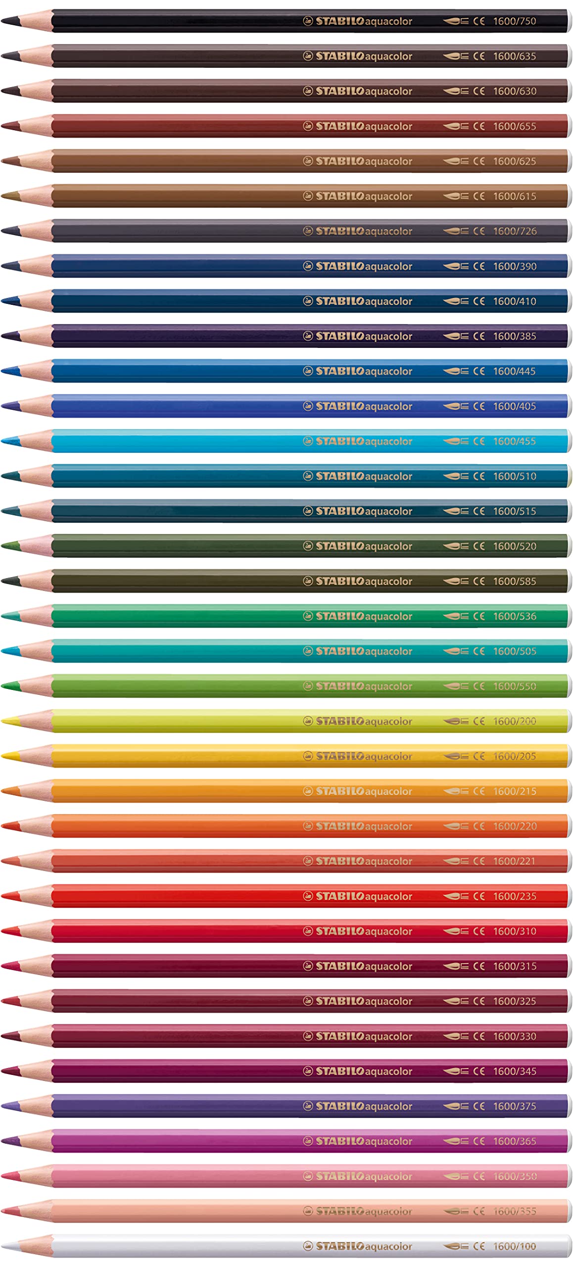 Colouring Pencil - STABILOaquacolor - Wooden case of 36 - Assorted Colours
