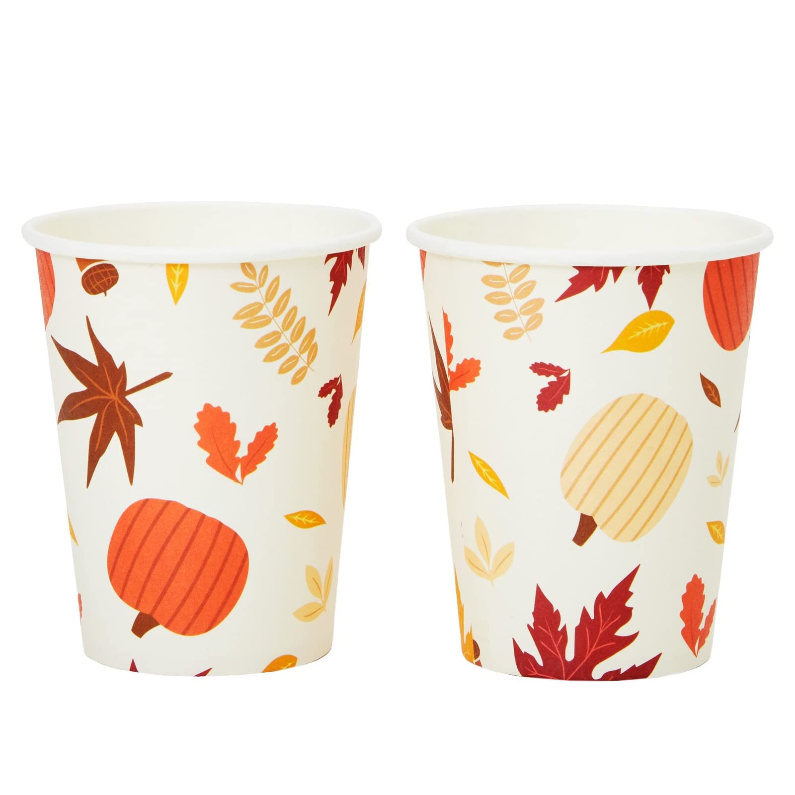 Juvale Autumn Paper Plates and Napkins, Cups, Cutlery for Thanksgiving, Fall Party Supplies (Serves 24, 144 Pieces)