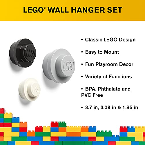 Room Copenhagen 40161733 Lego Wall Hanger Set, Black/Grey/White