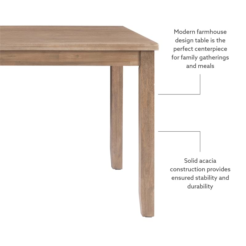 Linon Jordan Wood Dining Table in Washed Gray