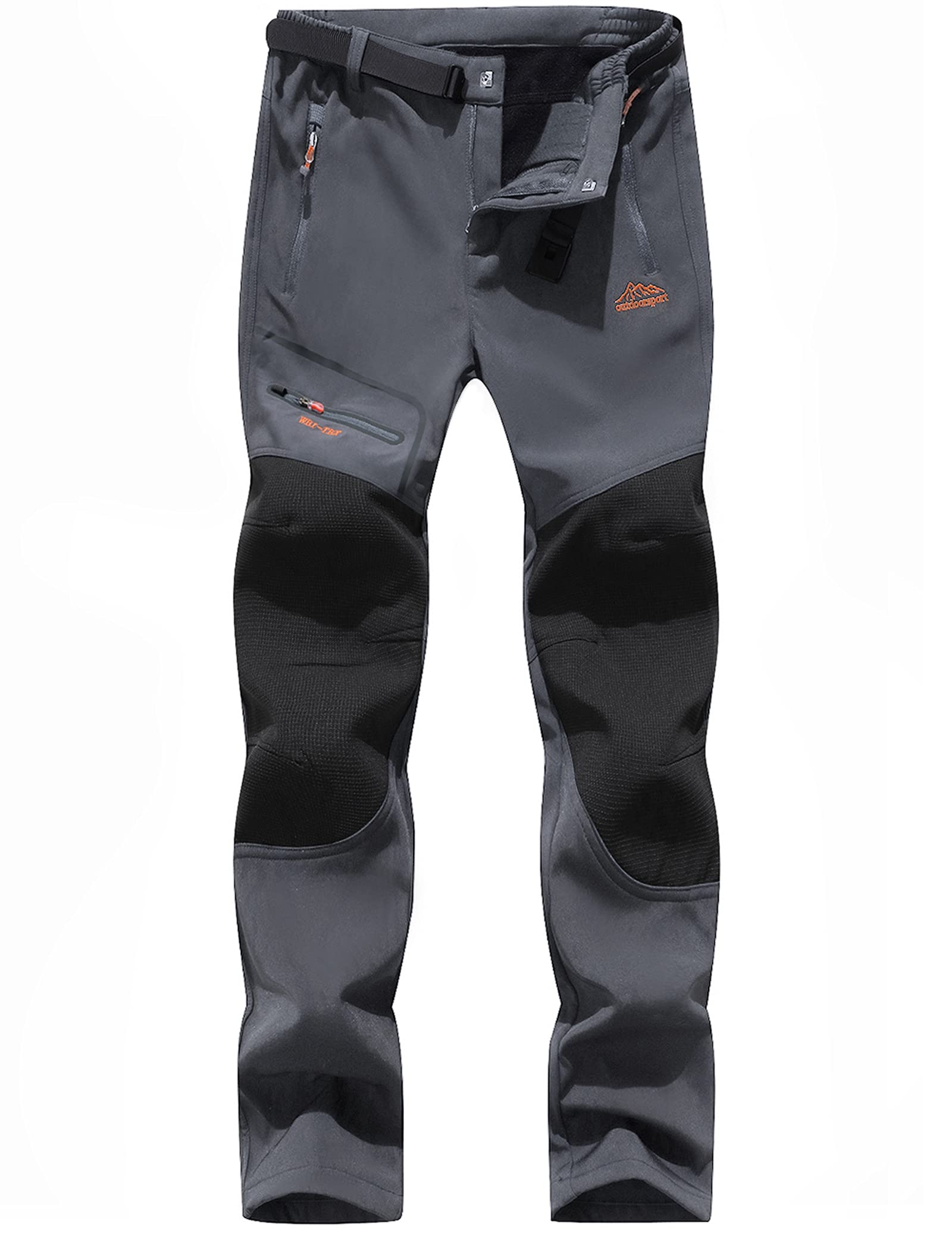 DAFENGEA Women's Snow Ski Pants Fleece Hiking Waterproof Windproof Softshell Outdoor Snowboard Pants,CFK1682W-Grey-M