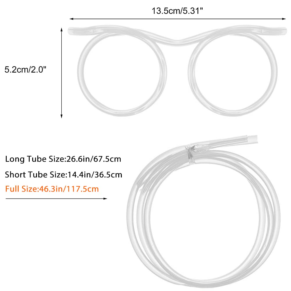 Funny Glasses Straw, Flexible Drinking Straw Novelty Eyeglass Frame Bar Accessories for Birthdays, Bridal Showers, Party Supplies, Favors, Game Ideas(crystal)