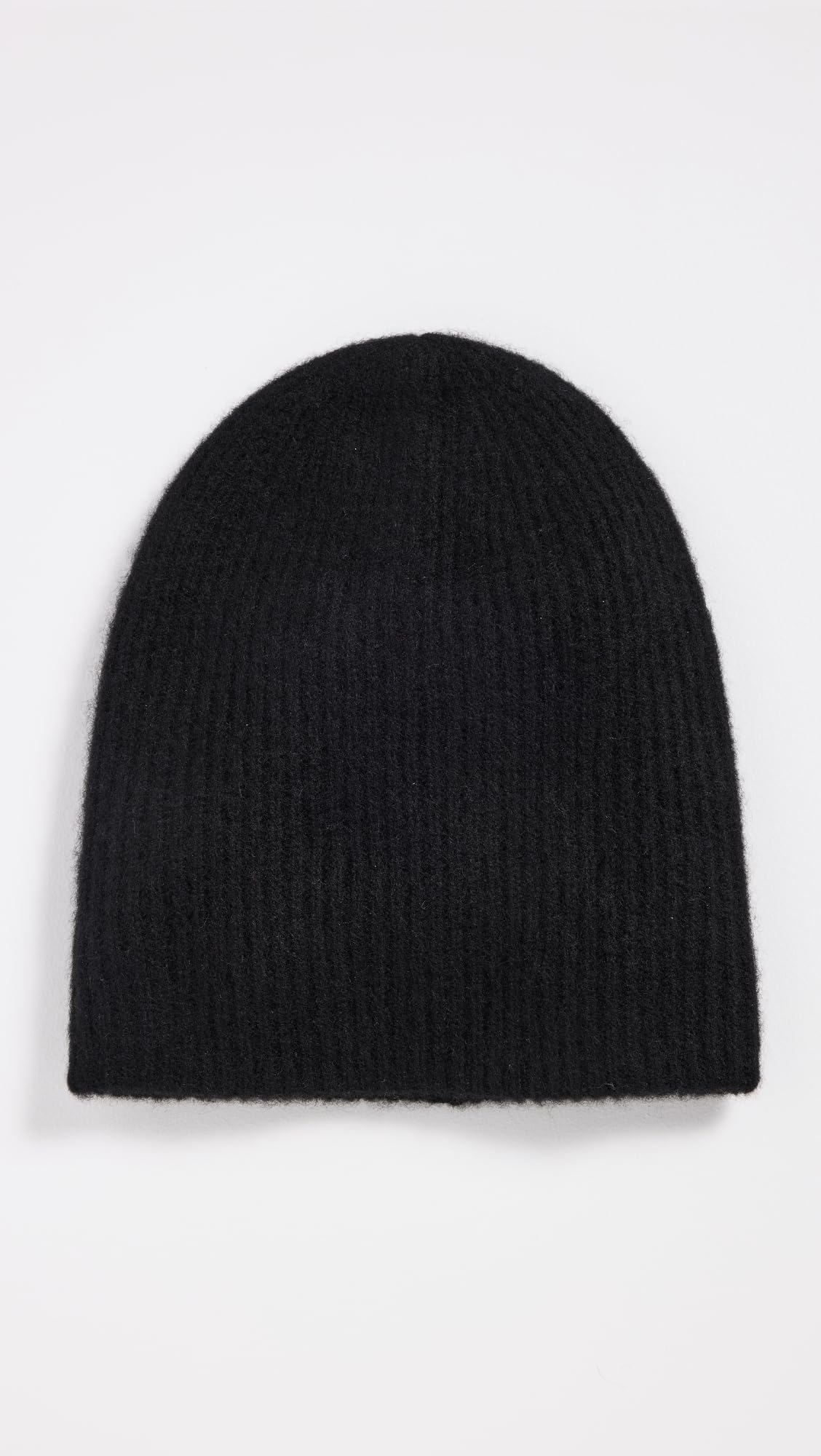 White + Warren Women's Cashmere Plush Rib Beanie, Black, One Size